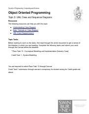 OOP Topic 05 Tasks Pdf Faculty Of Engineering Computing And Science