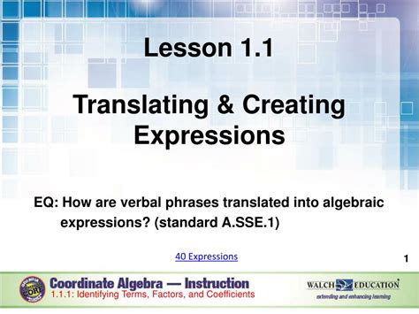 Ppt Lesson 11 Translating And Creating Expressions Powerpoint Presentation Id3228880