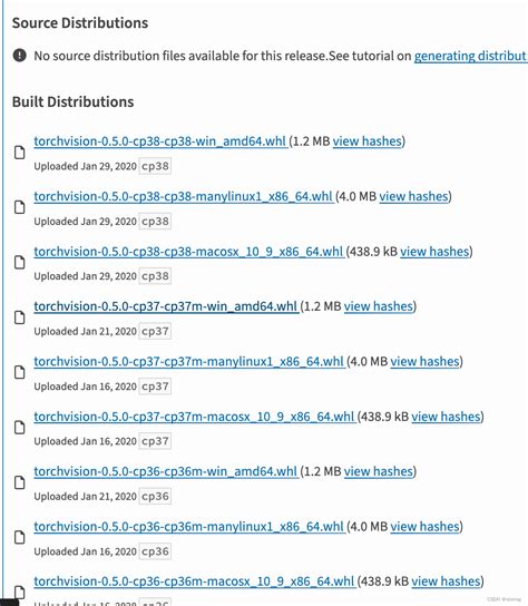 Linux ｜conda软件源没有指定的torchvision版本 ｜手动下载安装torchvision过程 Torchvision手动下载 Csdn博客