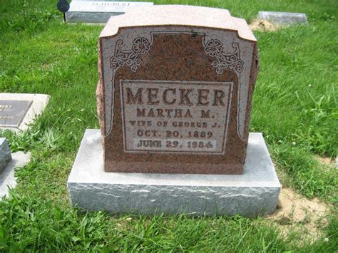 Martha Mecker Gravestone Immanuel Perryville Mo