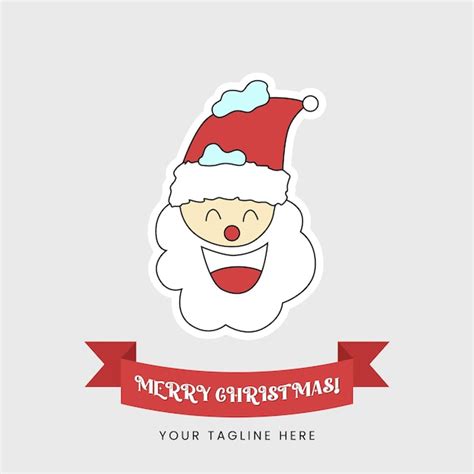 Premium Vector Cartoon Santa Claus Icon With Outline