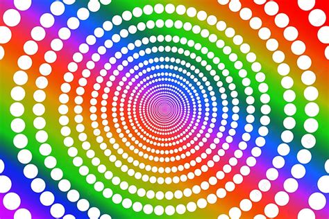 Circular White Round Dots Pattern On Colorful Texture Background Swirl Blue Multicolored