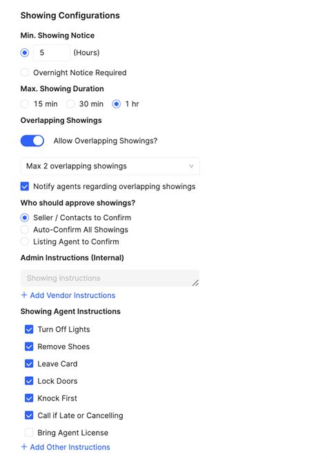 Customizing A Default Showing Configuration 🎥 Brokerbay Help Center