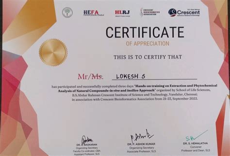 Lokesh S On Linkedin Completed Hands On Training On Extraction And Phytochemical Analysis Of…