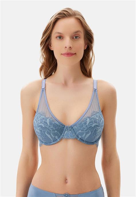Dagi Floral Non Padded Underwired Bra Blue Zalando