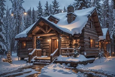 Premium AI Image Cozy Cabin Bedroom Rustic Mountain Retreat