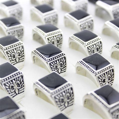 10 Piecelot 2016 Classical Rings Aneis De Ouro Gold Filled Vogue Black