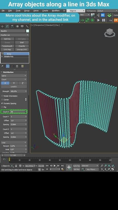 distribute object along a line in 3ds max with the array modifier