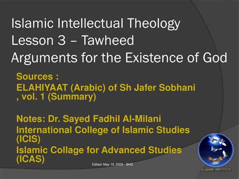PPT Islamic Intellectual Theology Lesson 3 Tawheed Arguments For