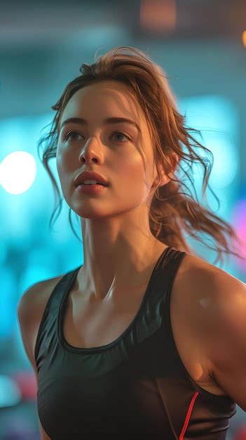 Premium Photo A Young Woman In Gym Gear
