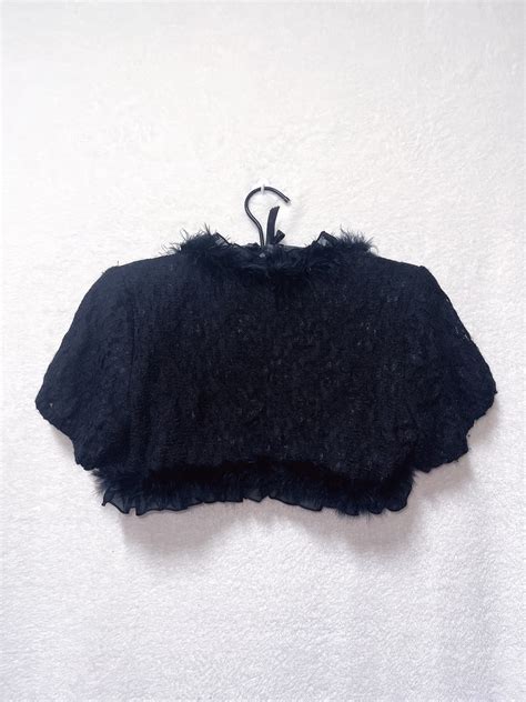 로맨틱고딕 로걀 갸루 고스로리 펑크 레이스프릴 퍼가디건 볼레로 미사 공겜 후루츠패밀리