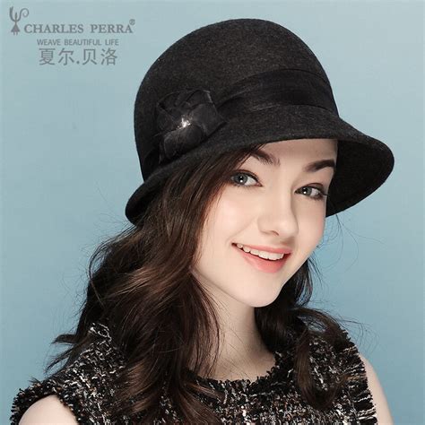 Lady Fedoras Hat Girls British Style Dome Hat Fema Grandado