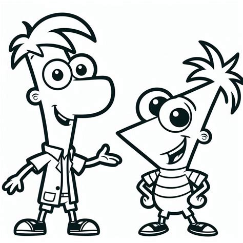 Phineas E Ferb Felici Da Colorare Scarica Stampa O Colora Subito Online