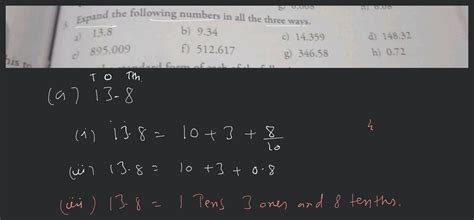 Expand The Following Numbers In All The Three Ways Filo