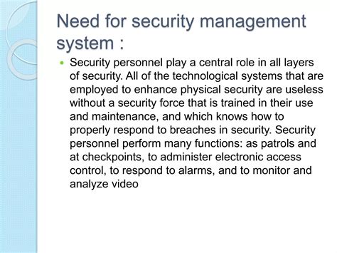 Security Managment System 1 Ppt