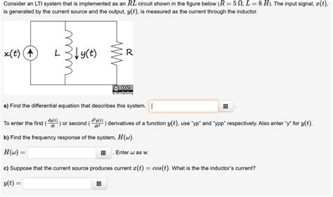 Solved Consider An Lti System That Is Implemented As An Rl Circuit