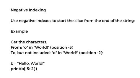 Negative Indexing In Python Youtube