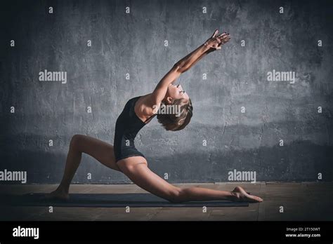 Beautiful Sporty Fit Yogini Woman Practices Yoga Asana Ashva