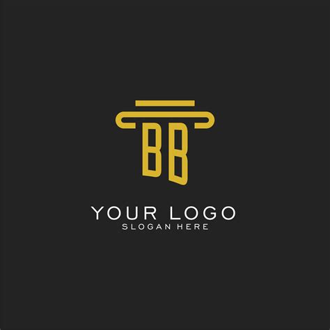 Bb Initial Logo With Simple Pillar Style Design 15164020 Vector Art At