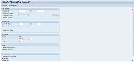 KVD SAP Tcode LSTAR Copy Plan Statistical Key Figures
