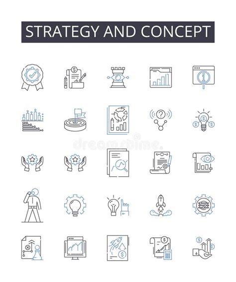 Strategy And Concept Line Icons Collection Plan And Scheme Idea And