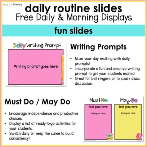 Free Visual Class Schedule Editable Templates Morning Schedule Display