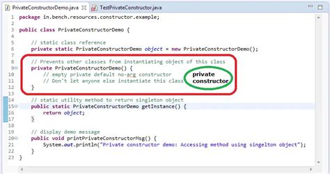 Java Private Constructor Benchresourcesnet