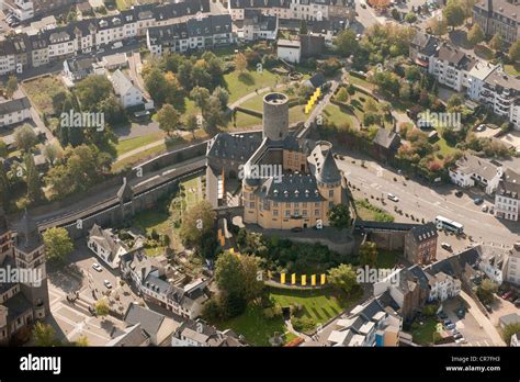 Aerial View Genovevaburg Castle Mayen Eifel Mountain Range Rhineland Palatinate Germany