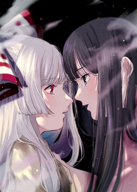 Fujiwara No Mokou And Houraisan Kaguya Touhou Drawn By Mokoiscat