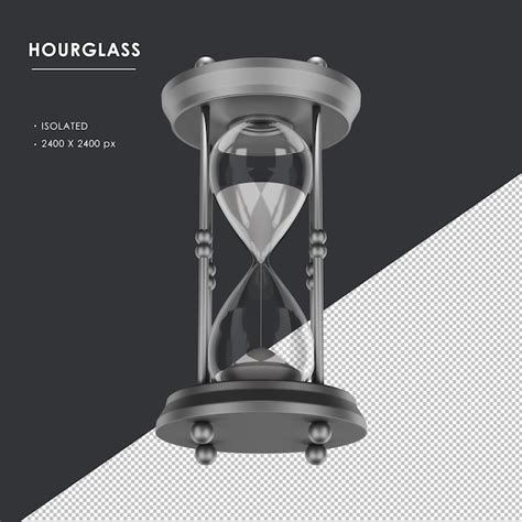 Premium Psd Isolated Titanium Grey Round Metal Hourglass Sand Clock