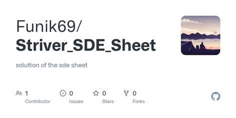 Github Funik69striversdesheet Solution Of The Sde Sheet