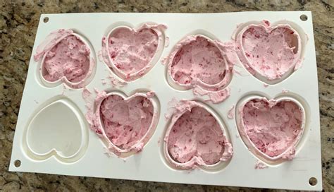 Valentines Day Dessert Raspberry Mousse Hearts On Pistachio Tartlets
