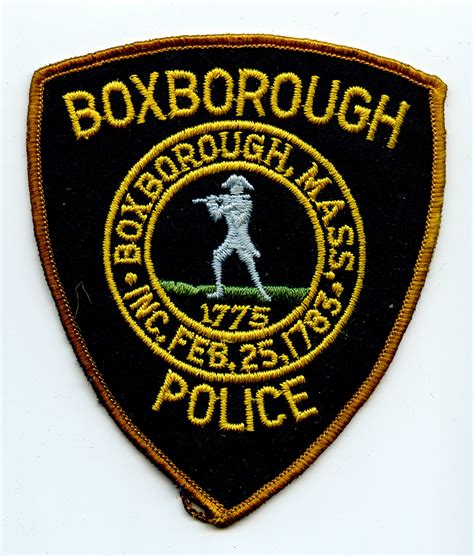 1960s 70s Boxborough Ma Police Patch Embroidered On Polyester Flying