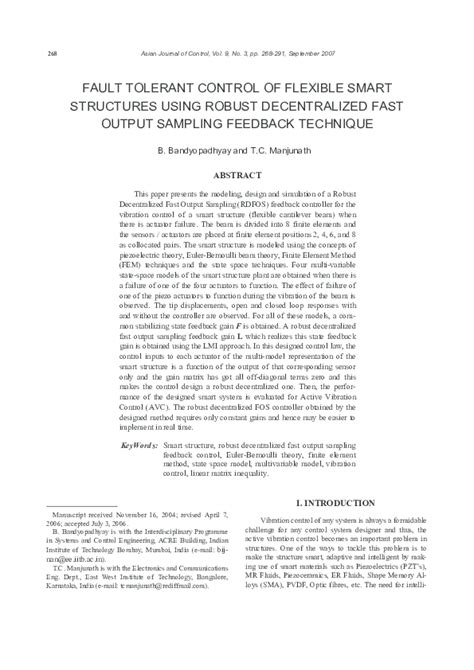 Pdf Active Vibration Control Of Cantilever Beam By Using Pid Based
