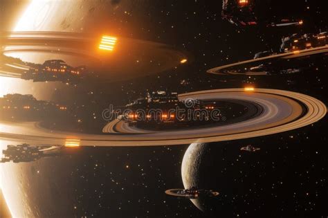 Space Exploration With Spacecraft Navigating Rings Around A Distant