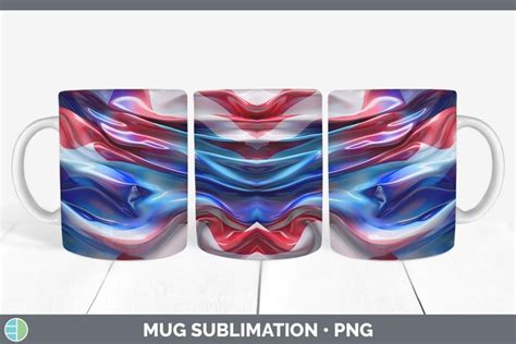 Patriotic Opalescent Mug Wrap Sublimation Coffee Cup Designs