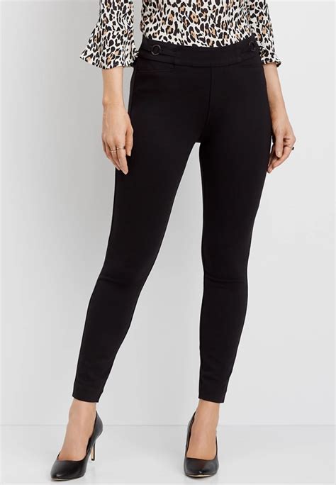High Rise Pull On Ponte Skinny Ankle Pant Maurices