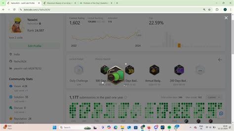 500daysbadge Leetcode Consistency Yaswini Vali
