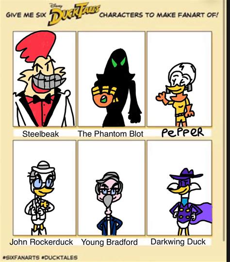 Give Me Six Ducktales Characters To Make Fanart Of By Boingosnax On