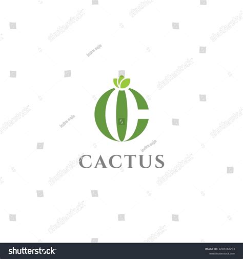 Cactus Letter C Initial C Round Stock Vector Royalty Free 2203162233 Shutterstock