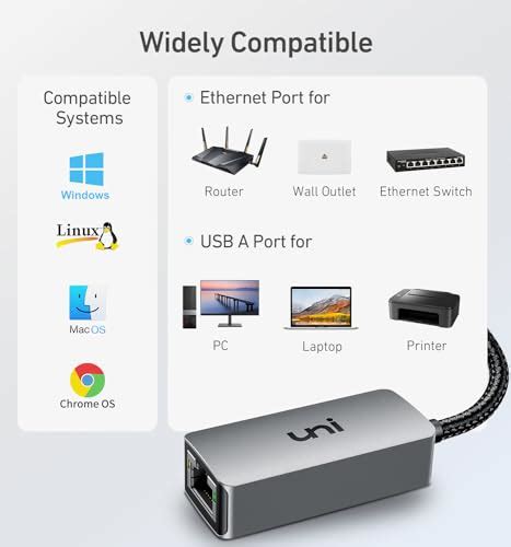 Uni USB C Ethernet Adapter Gbps Aluminum RJ