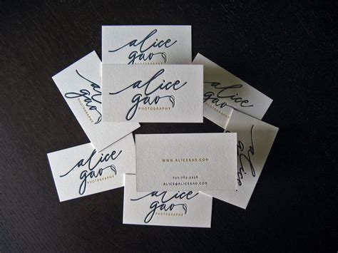 Alica Gao Letterpress Business Cards