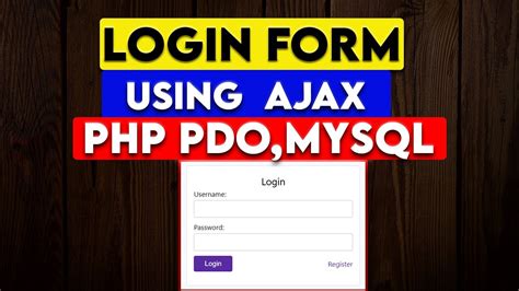 Login System Using Ajax Php Mysqlpdo Youtube