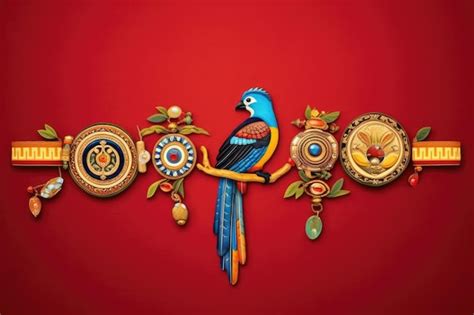 Premium Ai Image Colorful Parrot On A String