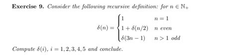 Solved Exercise Consider The Following Recursive Chegg