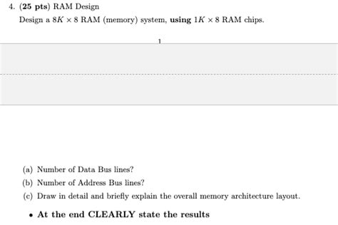 Solved 4 25 Pts Ram Design Design A 8k X 8 Ram Memory