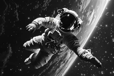 Premium Photo A Drawing Of An Astronaut Floating In Space Surrounded