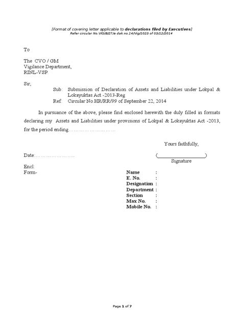 Declaration Of Assets And Liabilities Pdf Lease Loans