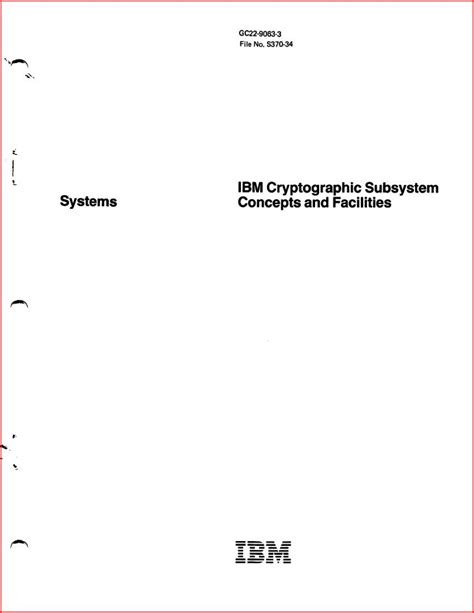 Ibm Cryptographic Subsystem Concepts And Facilities Manual
