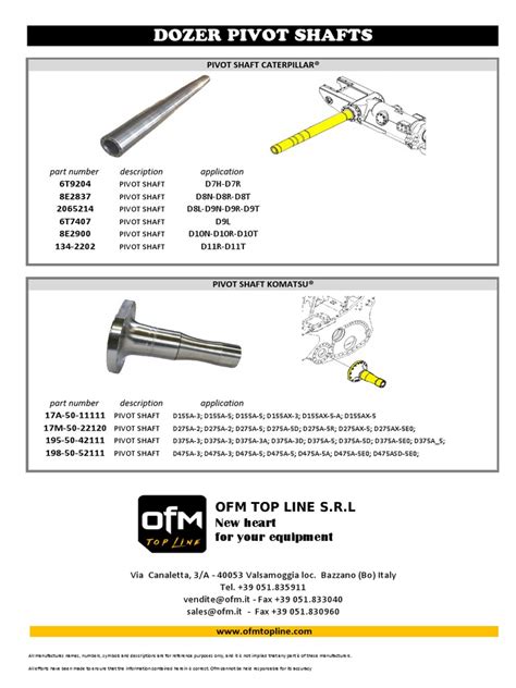 1f Dozer Pivot Shaft Cat® Kom® Pdf Secondary Sector Of The Economy